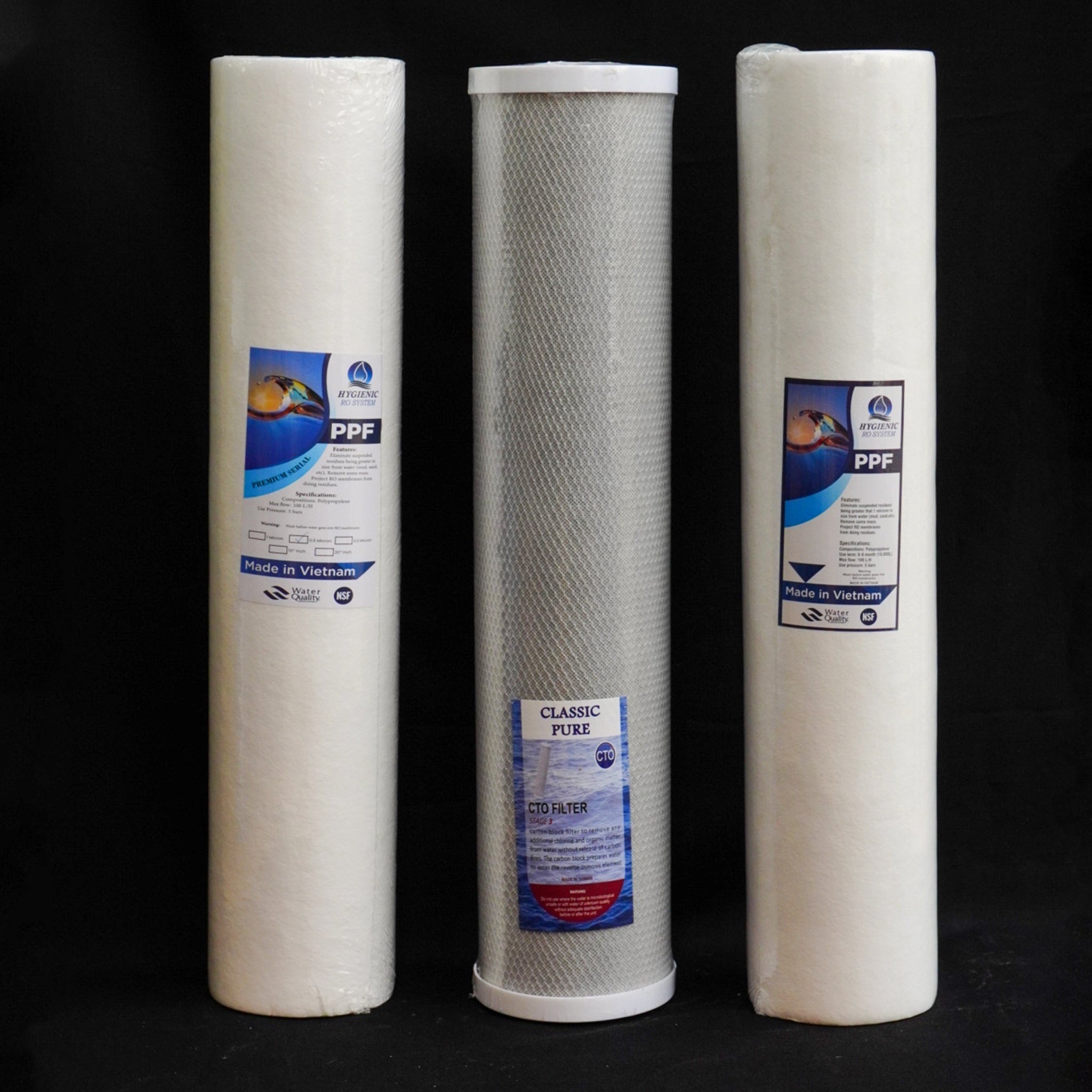 Jumbo Triple Water Filter Cartridge Set 20" – Aqua Classic